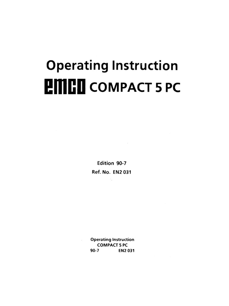 Emco Compact 5 | PDF