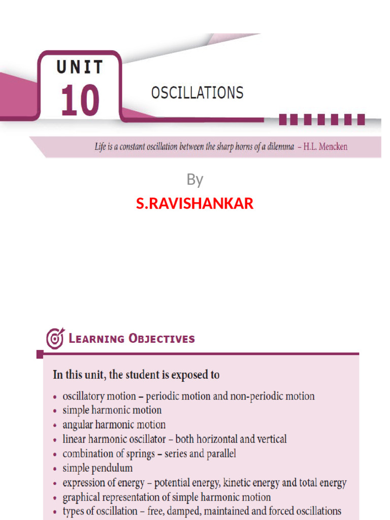 Unit 10 Oscillations | PDF