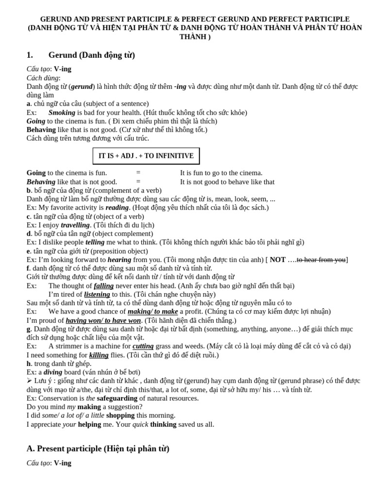 Gerund Present Participle | PDF