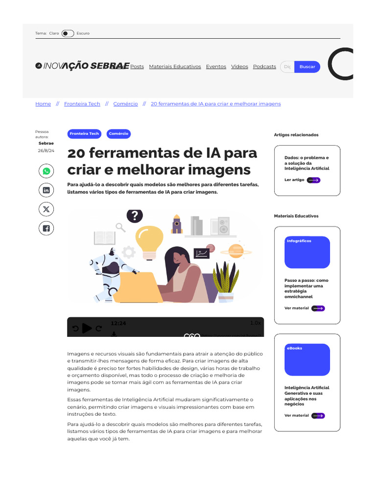 20 Ferramentas de IA para Criar e Melhorar Imagens | PDF | Inteligência artificial ...