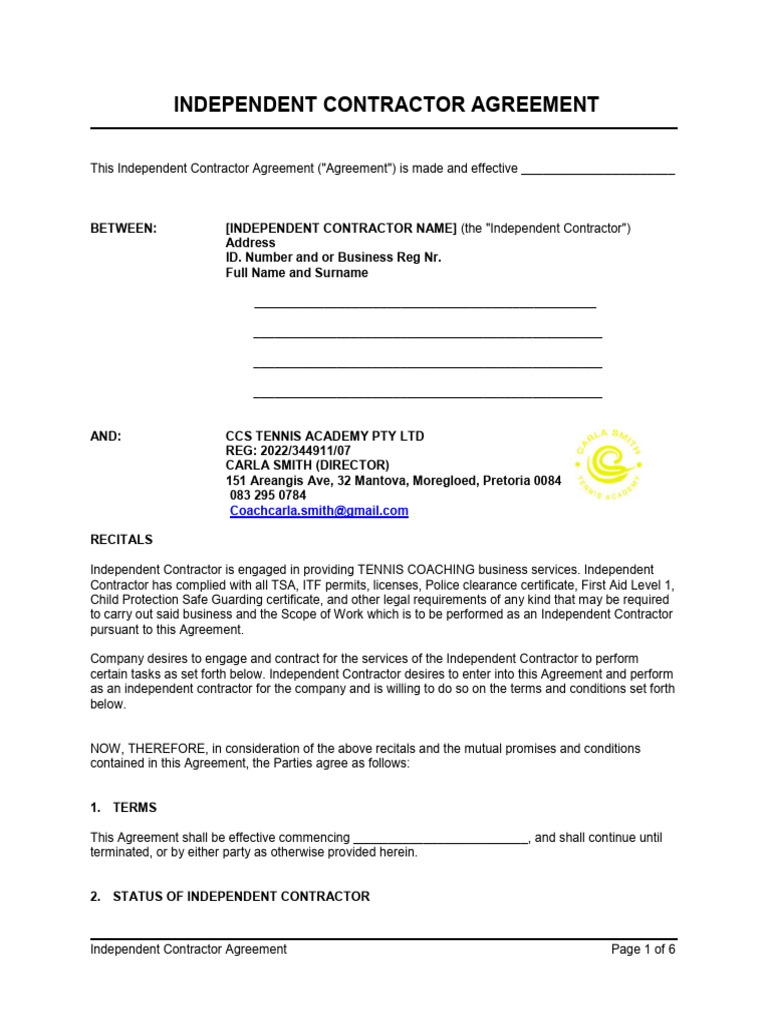 Agreement CCS | PDF | Indemnity | Private Law