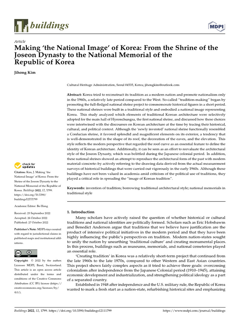 Making The National Image' of Korea From The Shrine of The Joseon ...
