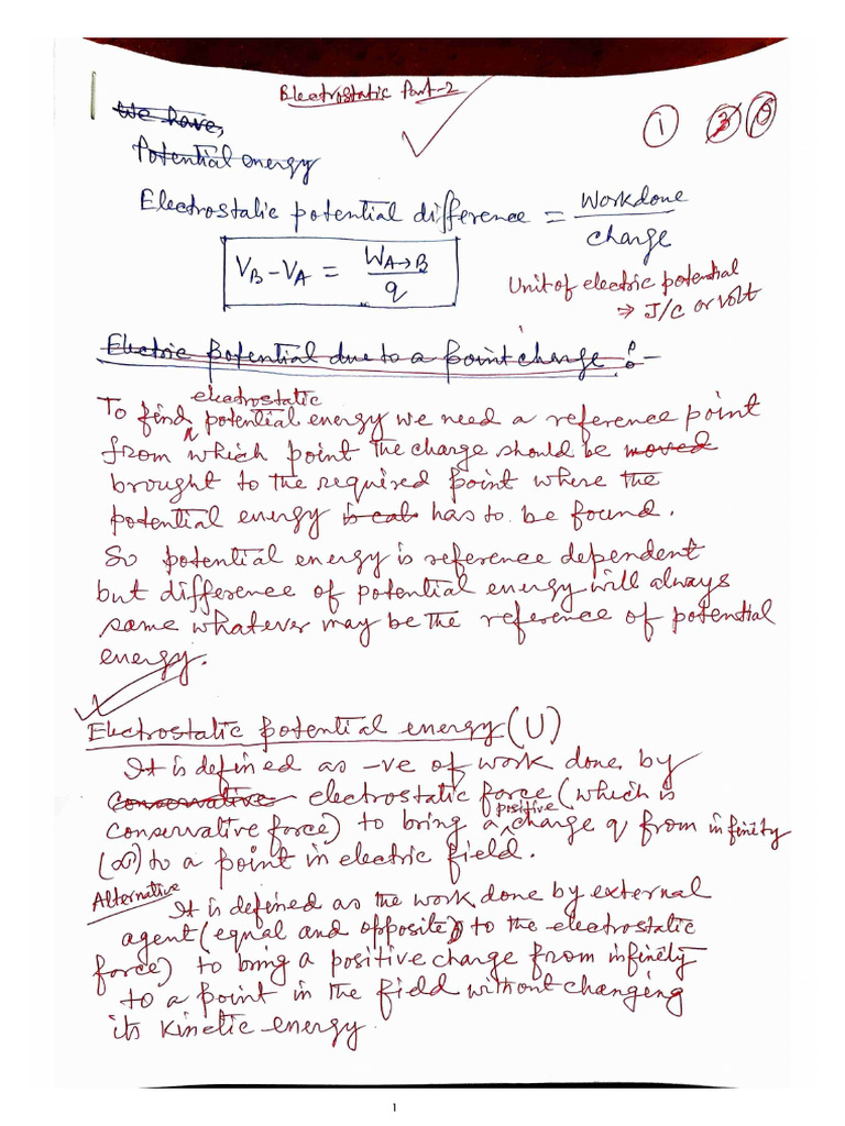 Electrostatics Study Materials -1 | PDF