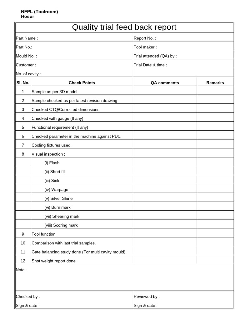 Trial Feed-Back Report | PDF