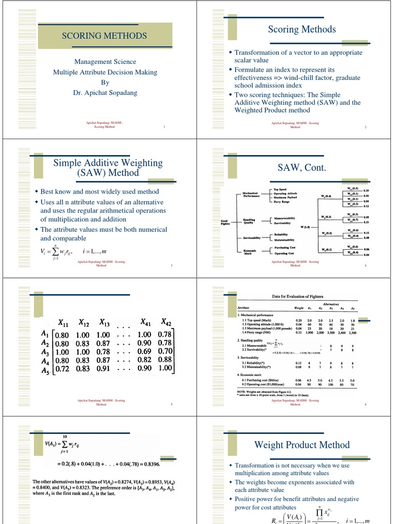 Multiple Attribute Decision Making | PDF | Exponentiation | Analysis