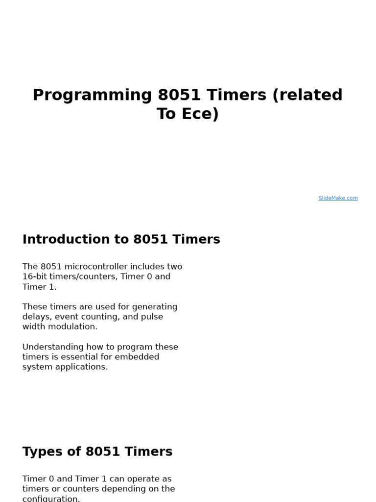 Programming 8051 Timers (Related To Ece) | PDF | Timer | Computer ...