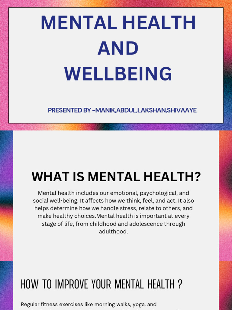 Mental Health and Well Being | PDF | Mental Health | Well Being