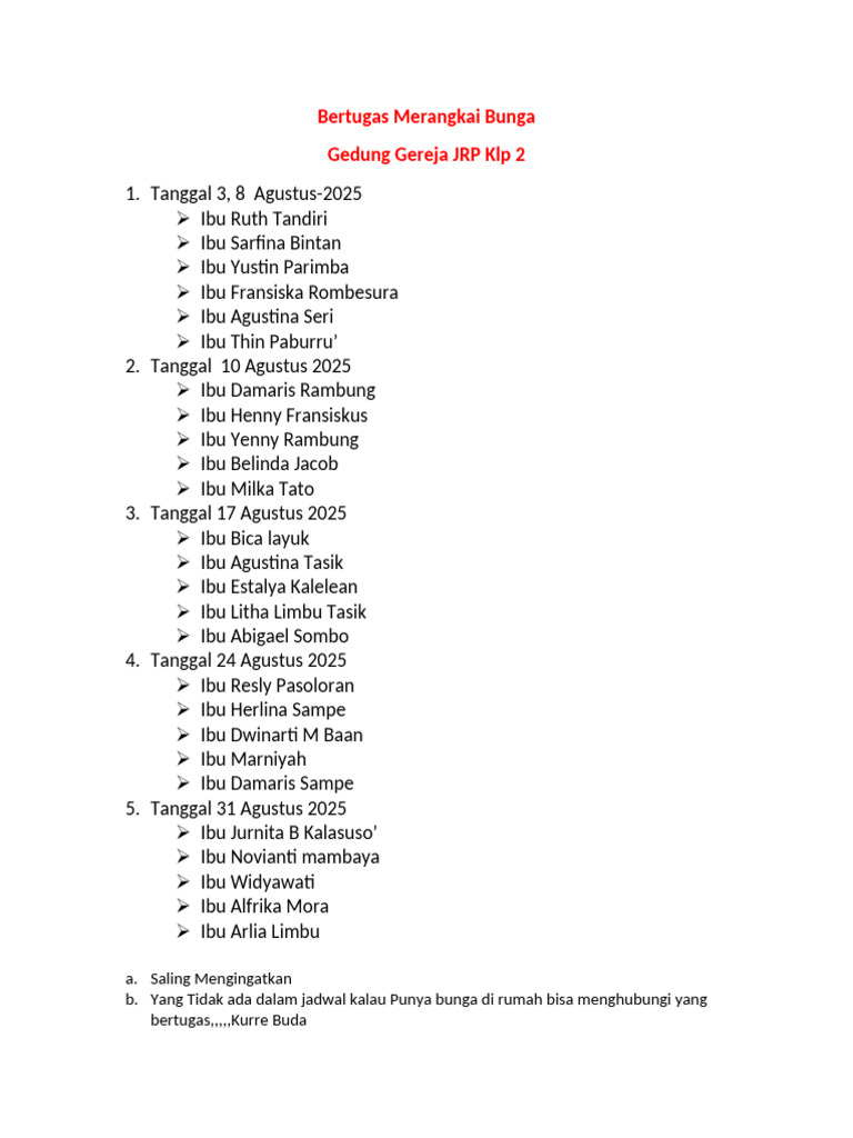 Bertugas Merangkai Bunga | PDF