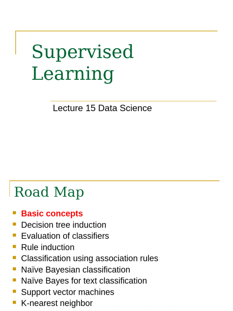 Data Science Lecture 15 - Supervised-Learning | PDF | Sensitivity And ...