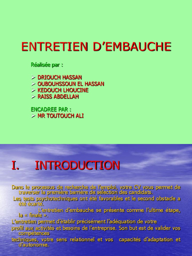 Guide complet de l'entretien d'embauche | PDF | Entretien d'embauche ...