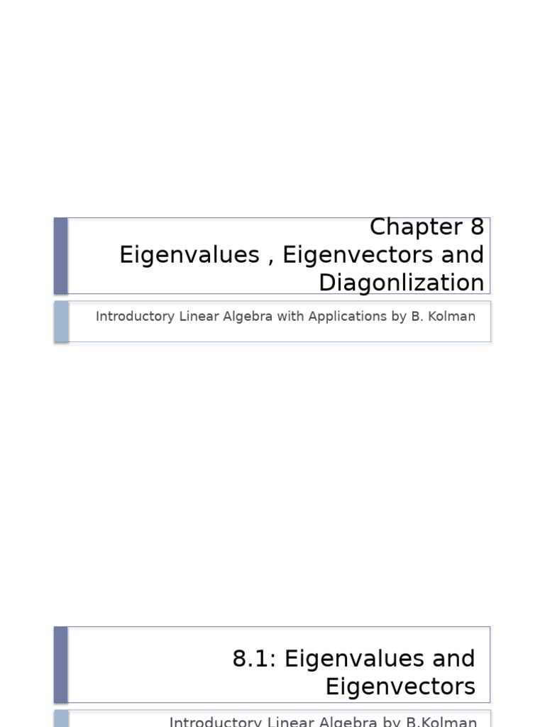 Eigenvalues and Eigenvectors | PDF