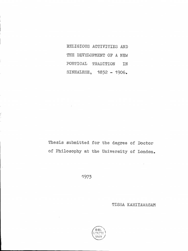 Thesis - Religious Activities and | PDF