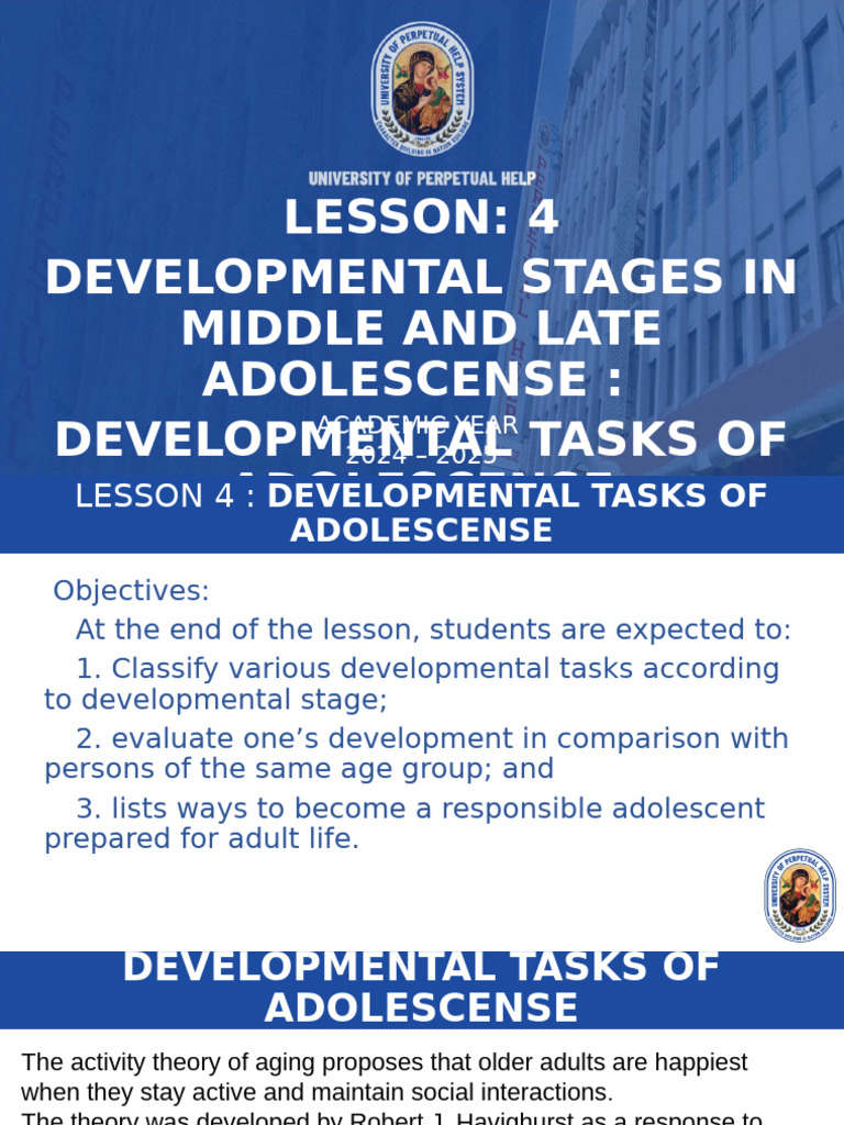 Developmental Tasks in Adolescence | PDF | Developmental Psychology ...