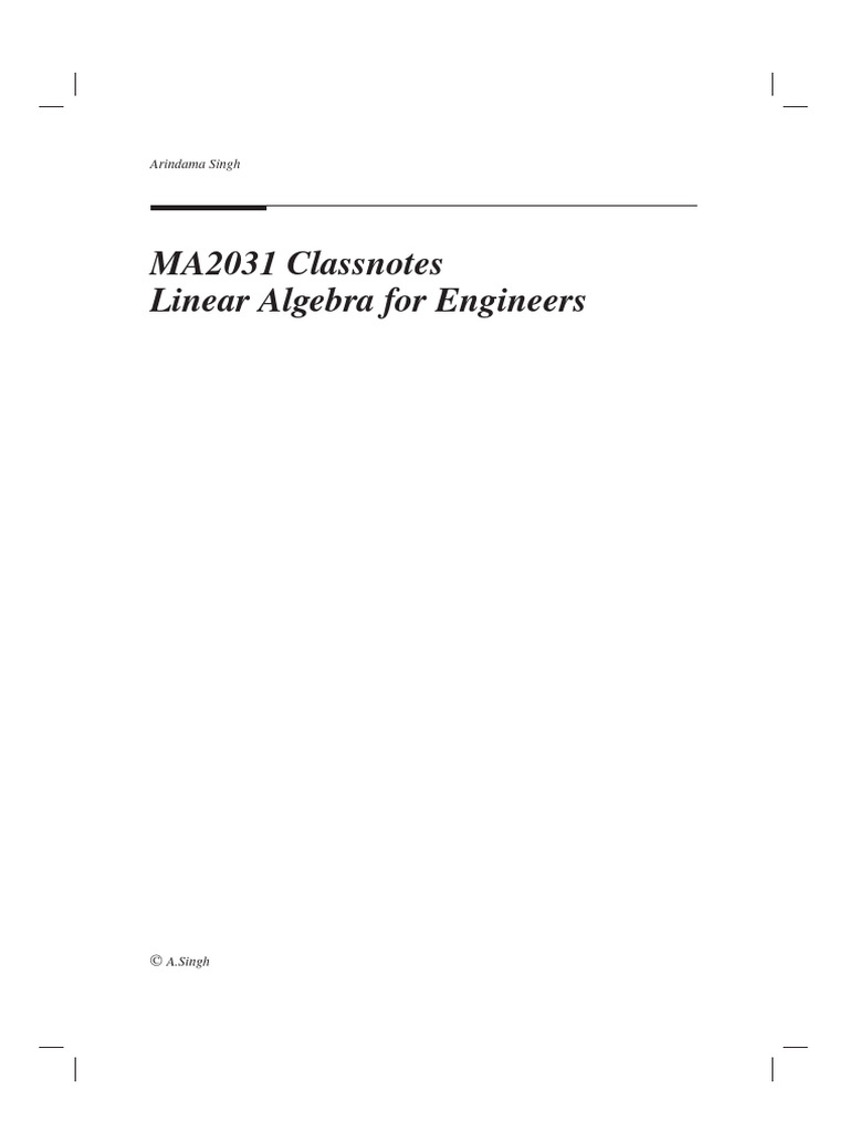 Classnotes Ma2031 LT | PDF
