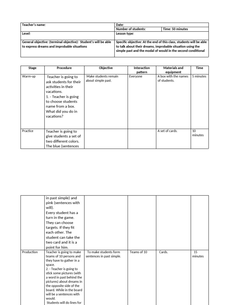 Lesson Plan Second Conditional | PDF