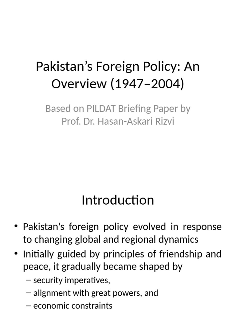 Pakistan Foreign Policy 1947 2004 | PDF | Pakistan | Foreign Relations
