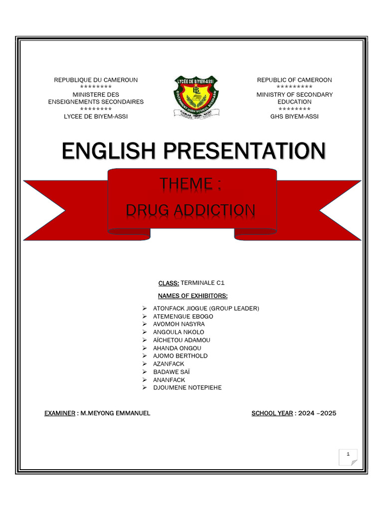 Exposé d'Anglais 1 | PDF | Substance Dependence | Health Sciences