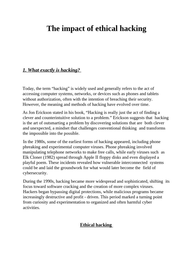The Impact of Ethical Hacking | PDF | Security Hacker | Security