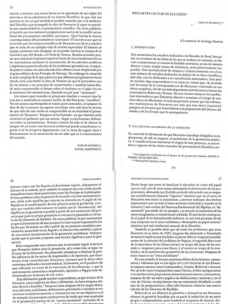 Descartes y la Geometría Analítica | PDF | René Descartes | Euclides