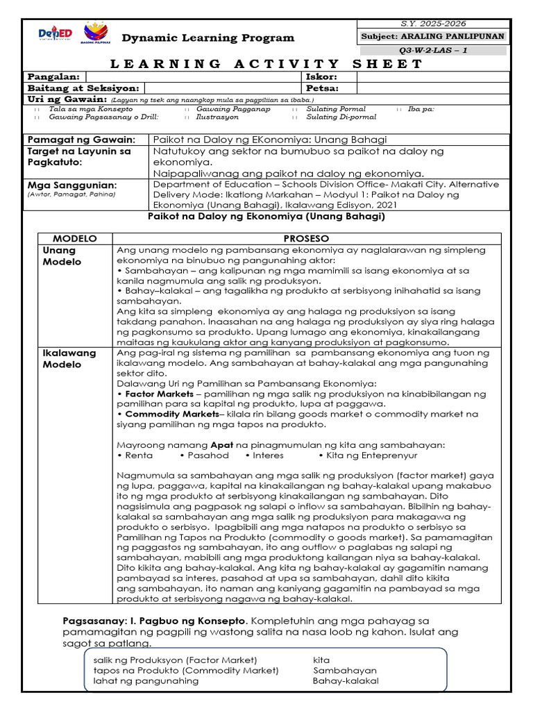 Deped Dlp q3 Ap9 Week2 Day1 Ave | PDF