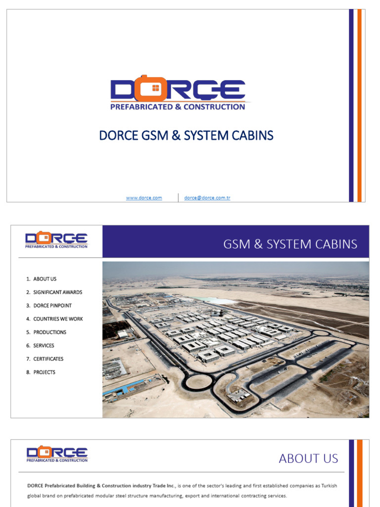 Dorce GSM & System Cabins Presentation | PDF | Sustainability | Economies