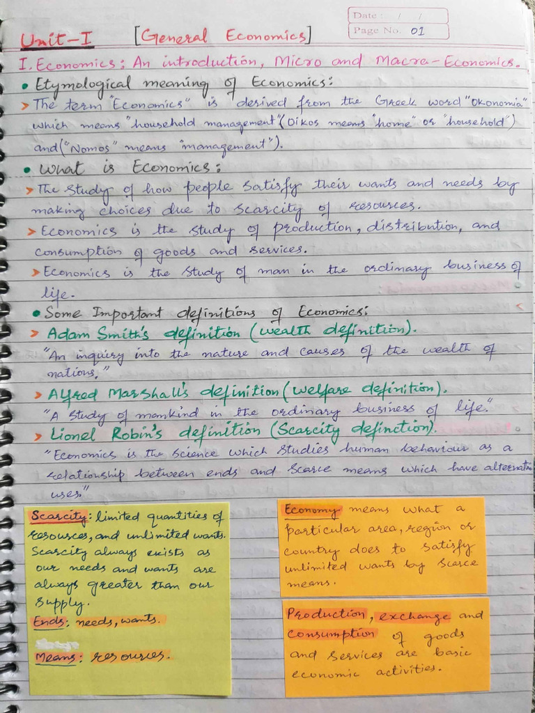 Economics Unit 1 N 2 | PDF