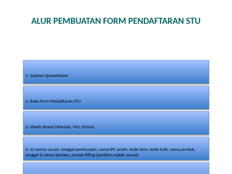 Alur Pembuatan Form Pendaftaran STU | PDF