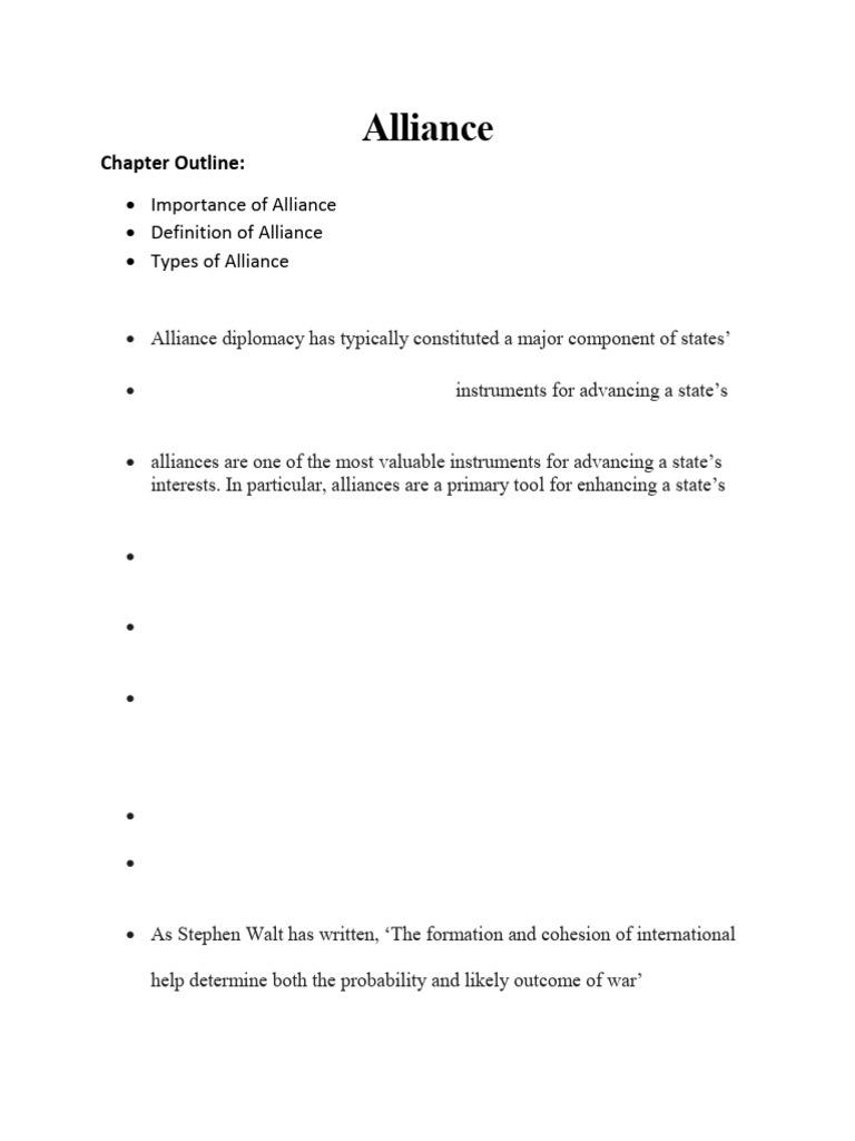 Alliance | PDF | International Relations | Global Politics