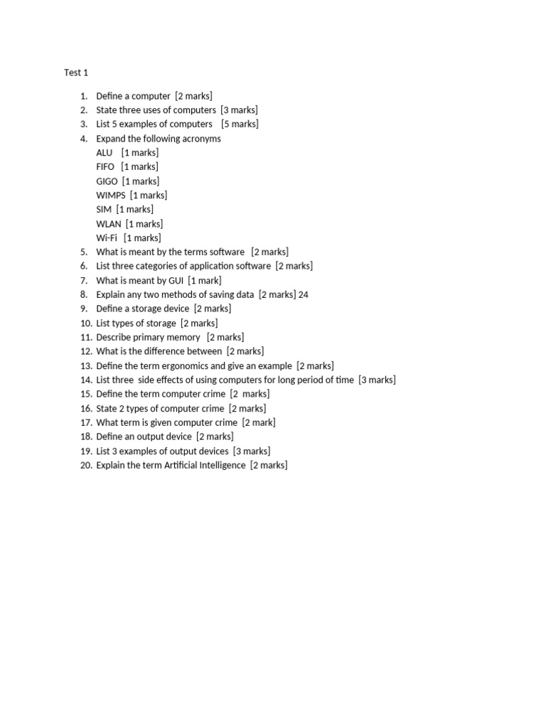Test 1 | PDF