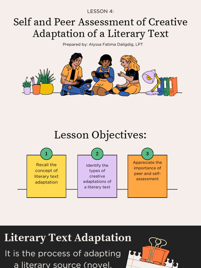 Lesson 4 - Self and Peer Assessment of Creative Adaptation of A ...