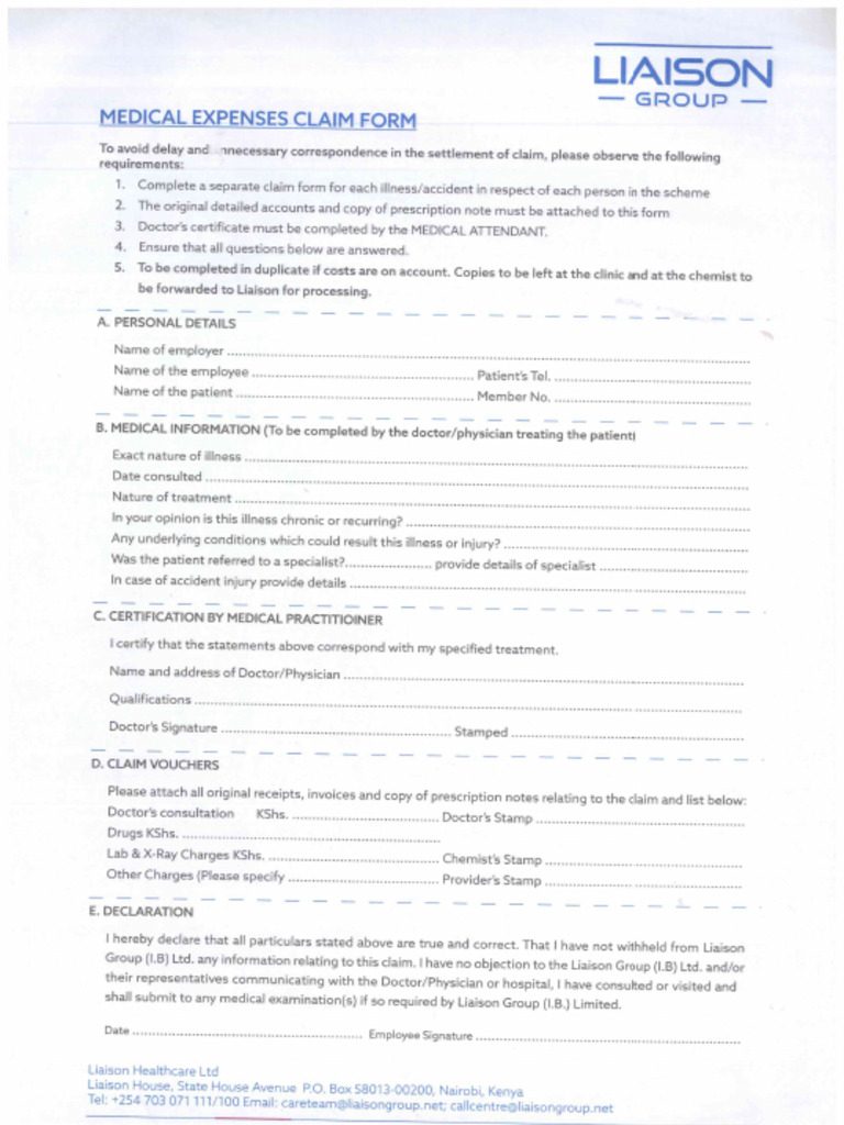 Liaison Claim Form | PDF