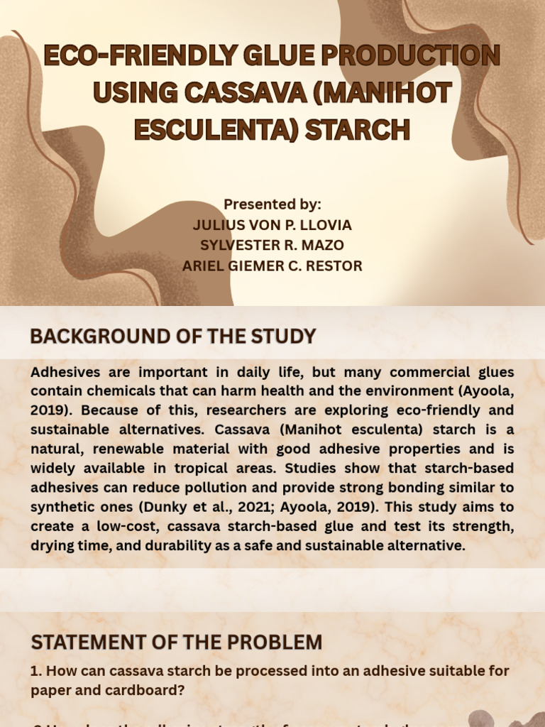 Eco-Friendly Cassava Starch Glue Production | PDF | Adhesive | Starch