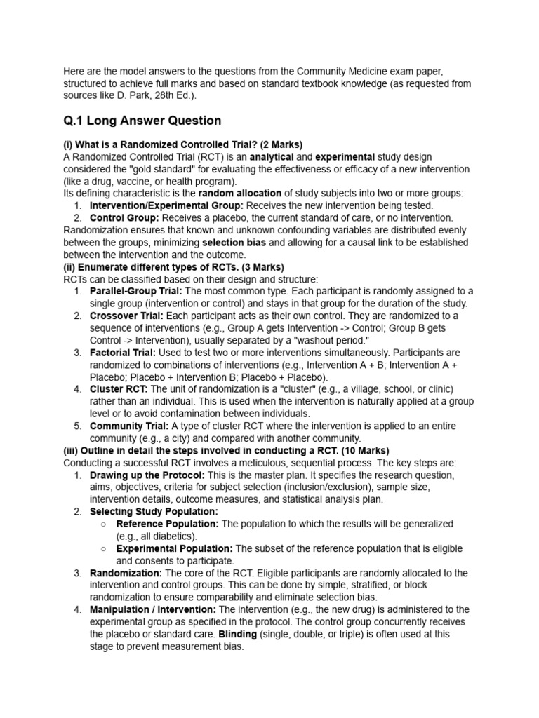 Answer The Following Questions in A Exam Pattern T... | PDF ...