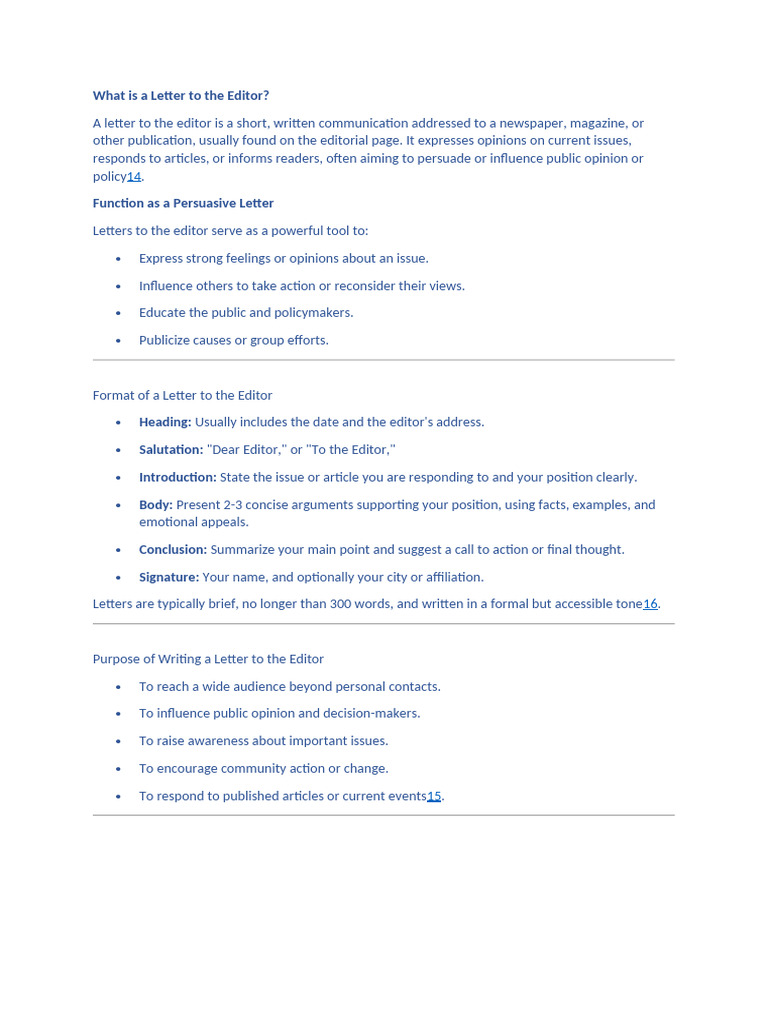 Letter To The Editor Notes. | PDF