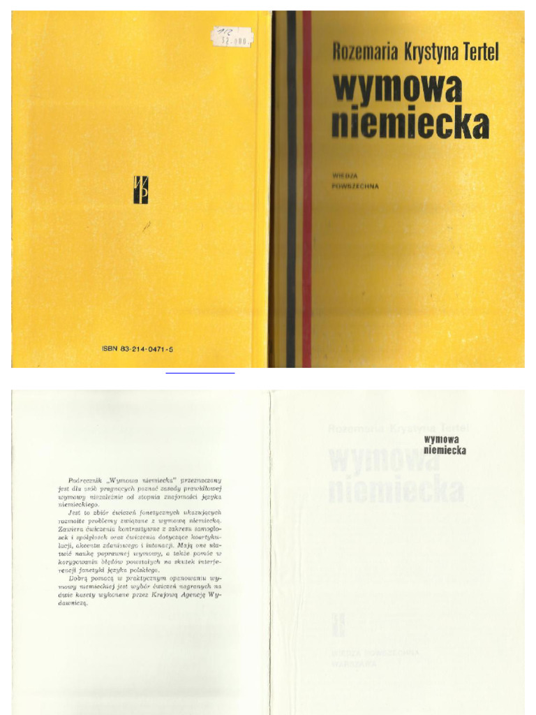 Rozemaria Krystyna Tertel - Wymowa Niemiecka | PDF