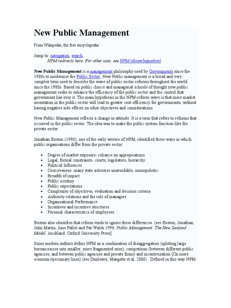 New Public Management | PDF | Public Administration | Accountability