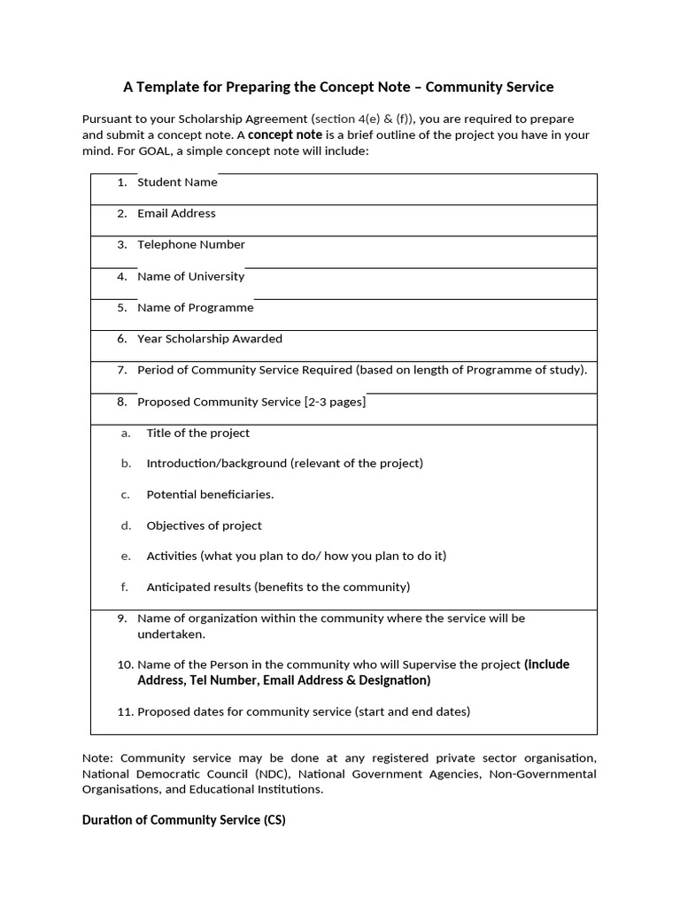 Template For Concept Note | PDF