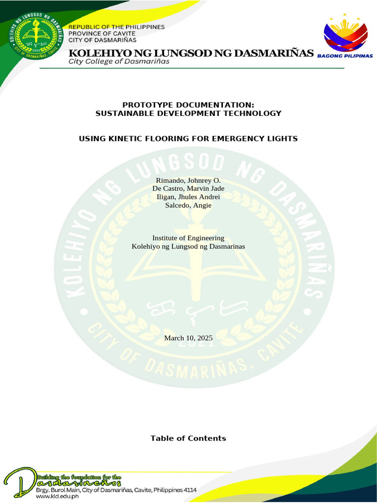 Kinetic Flooring for Emergency Lighting | PDF | Energy Development ...