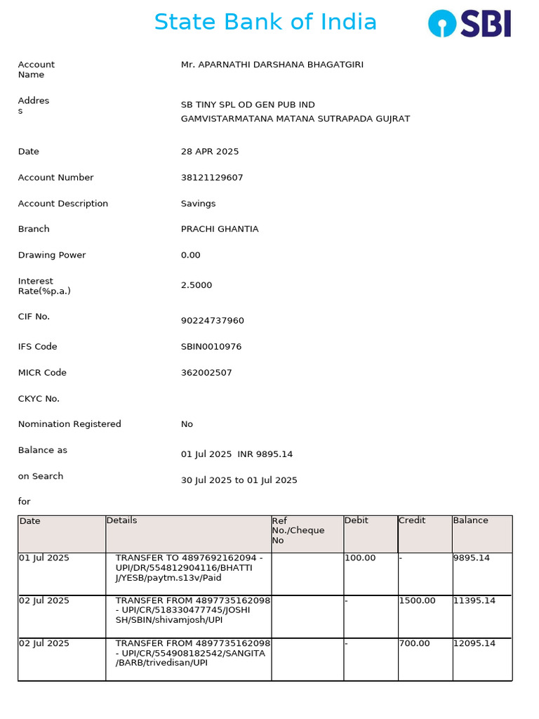 Sbi | PDF | Debits And Credits | Banking