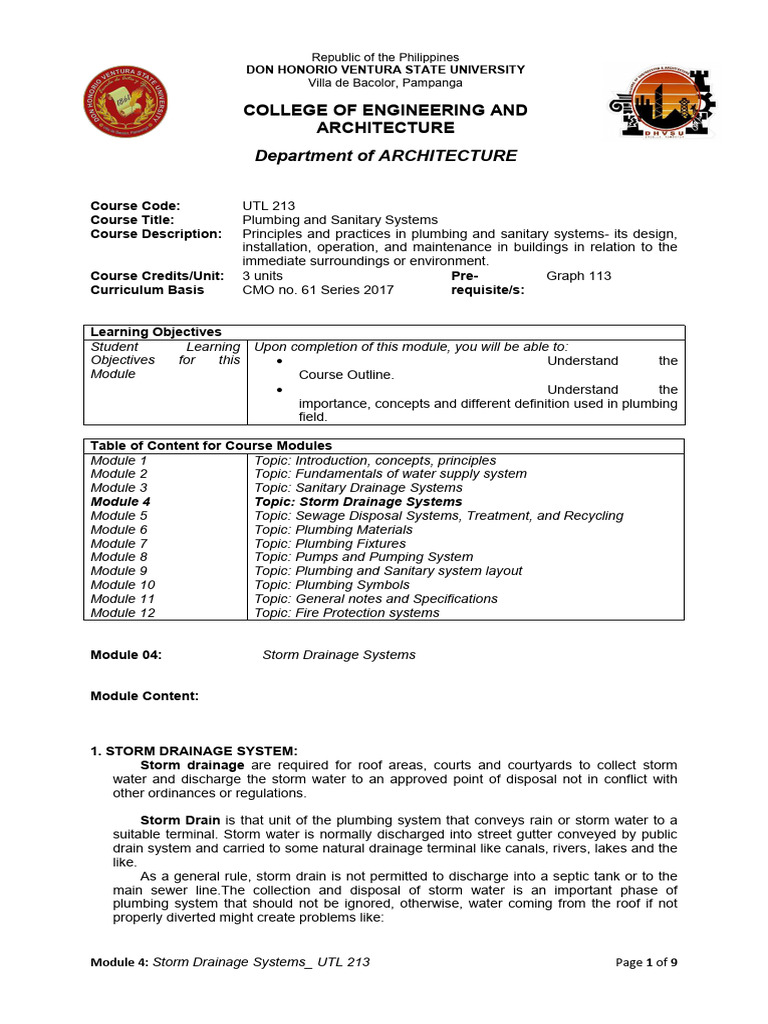 Module 04 Template Handouts Utl213 1 | PDF | Storm Drain | Sanitary Sewer