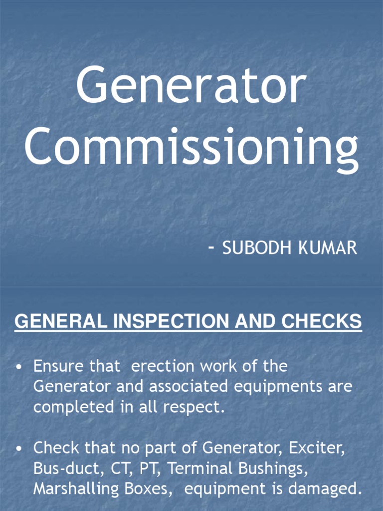 Generator Commissioning | Download Free PDF | Insulator (Electricity ...