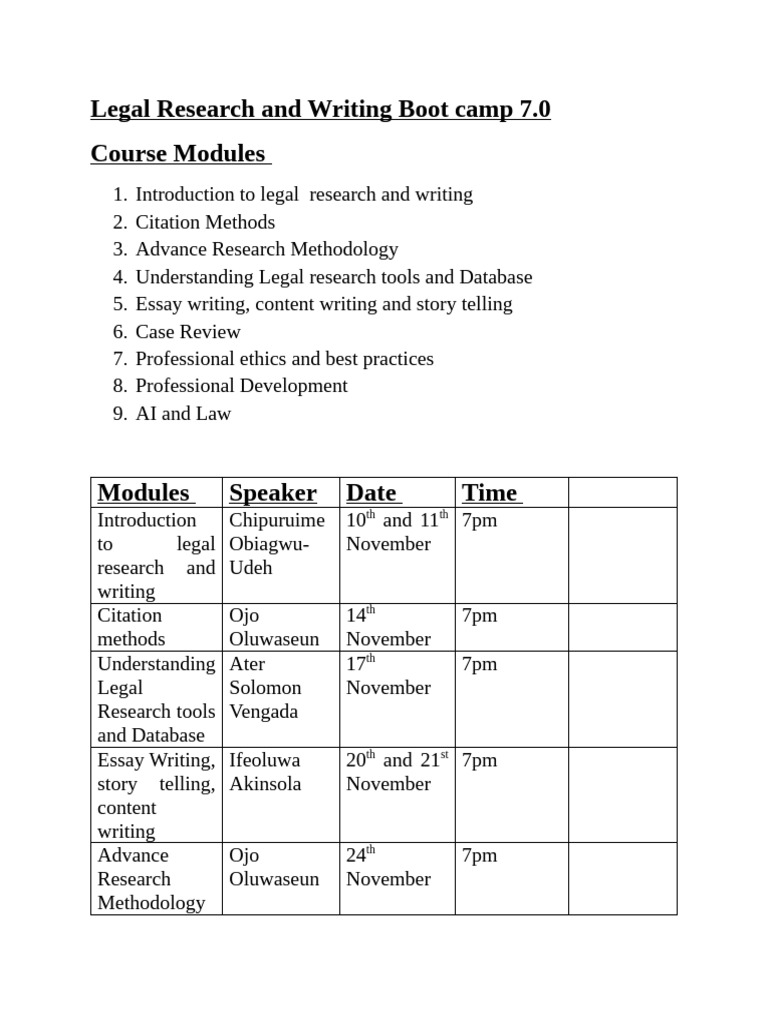 Legal Research and Writing Bootcamp 7.0 | PDF