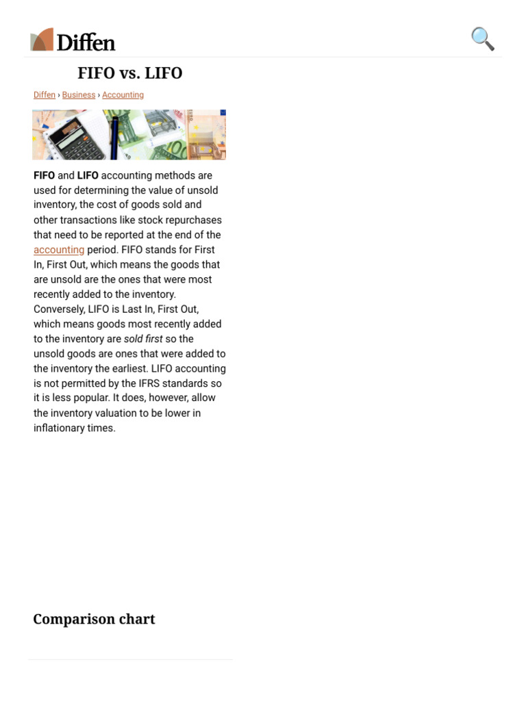 FIFO vs LIFO - Difference and Comparison _ Diffen | PDF | Cost Of Goods ...