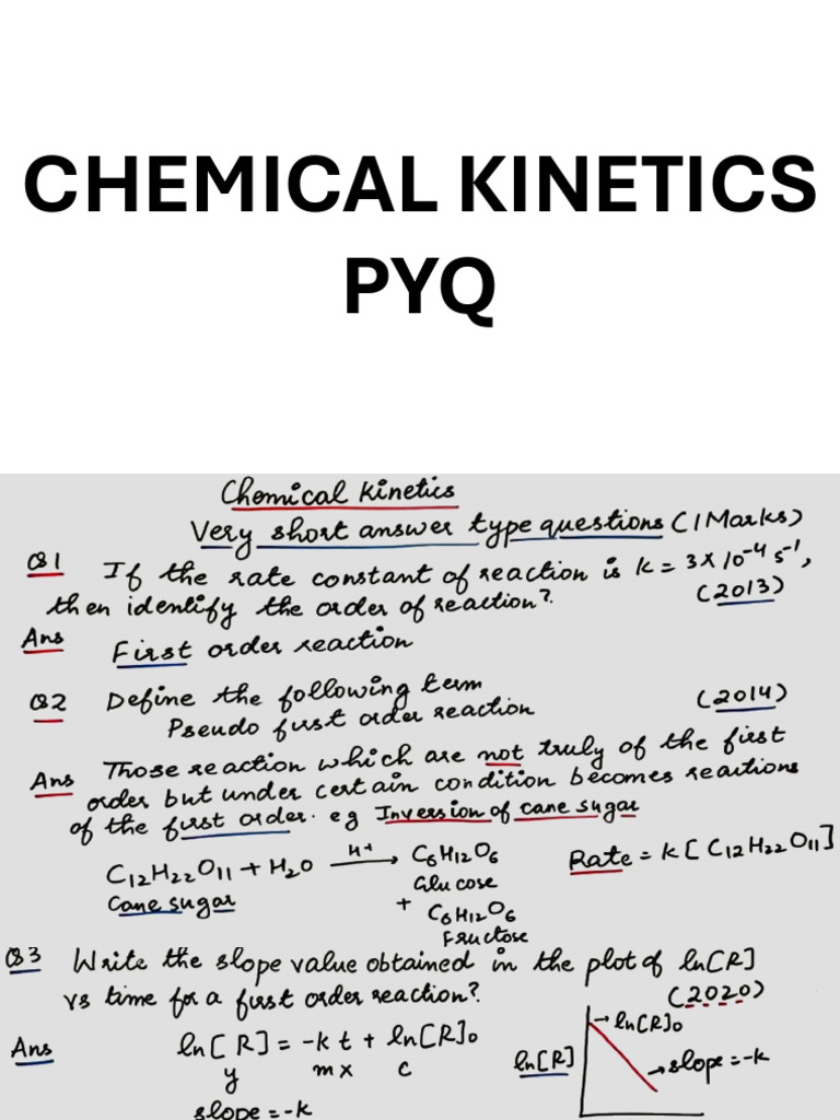 Chemical Kinetics Pyq | PDF