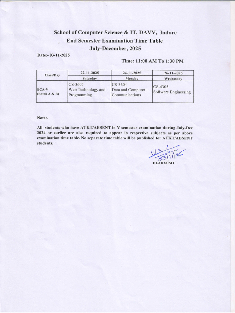 End Semester Examination 3 and 5 | PDF