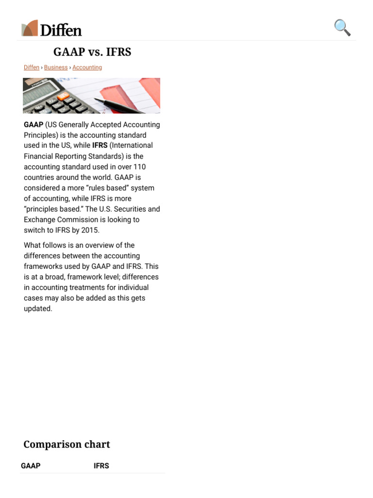 GAAP vs. IFRS: Key Accounting Differences | PDF | International ...