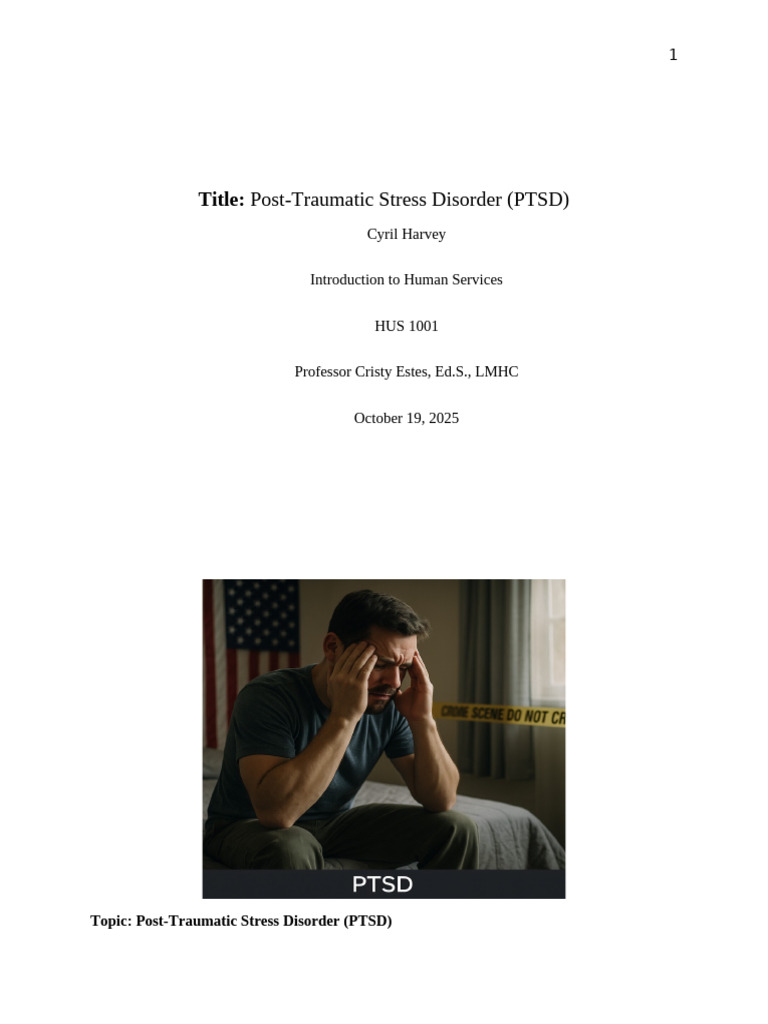Topic Post-Traumatic Stress Disorder (PTSD) | PDF