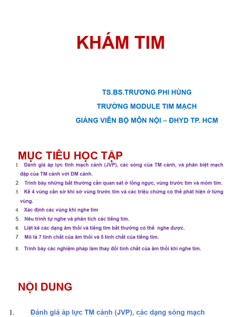 Kham Tim DR Hung Module Tim Mach 2020 | PDF