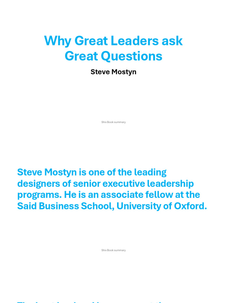 Why Great Leaders Ask Great Questions | PDF | Cognition ...