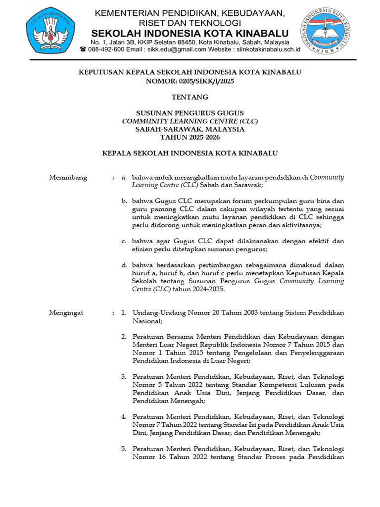 Sk Gugus Clc 2025 New | PDF